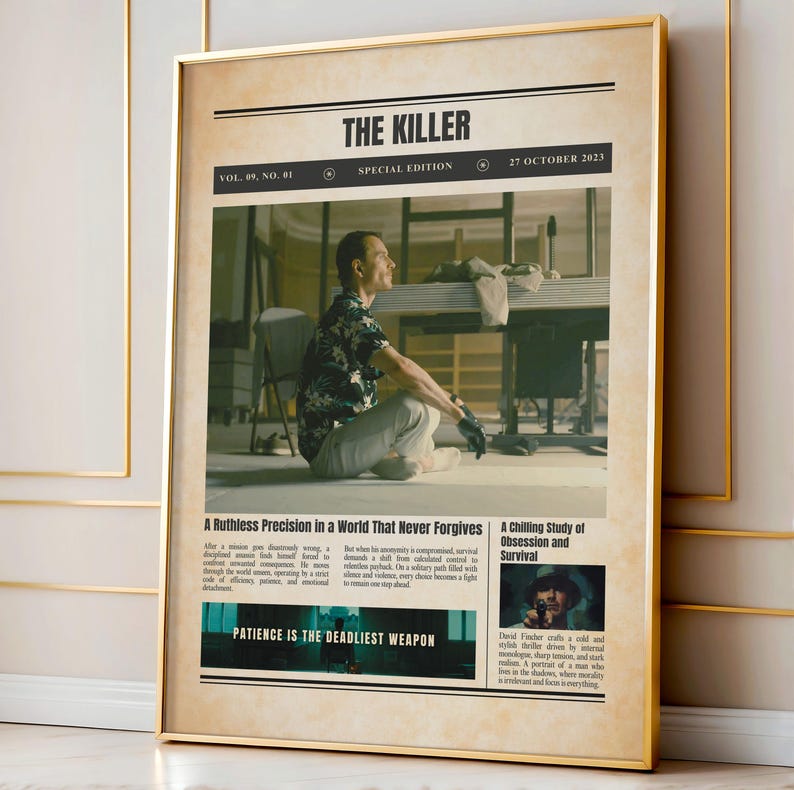 The Killer Movie Poster, David Fincher Film, Minimalist Cinema Decor ...