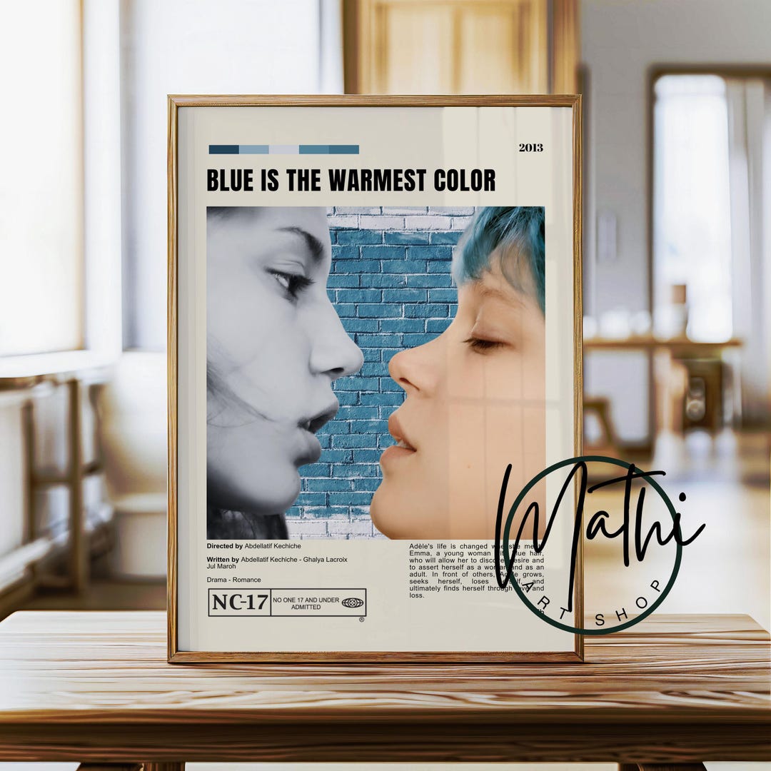 Blue is the Warmest Color Movie Poster: Minimalist Romantic Drama Film ...