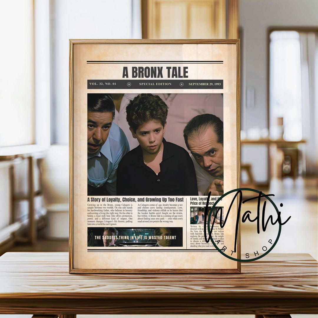 A Bronx Tale Movie Poster – Robert De Niro Mob Film Print - Etsy