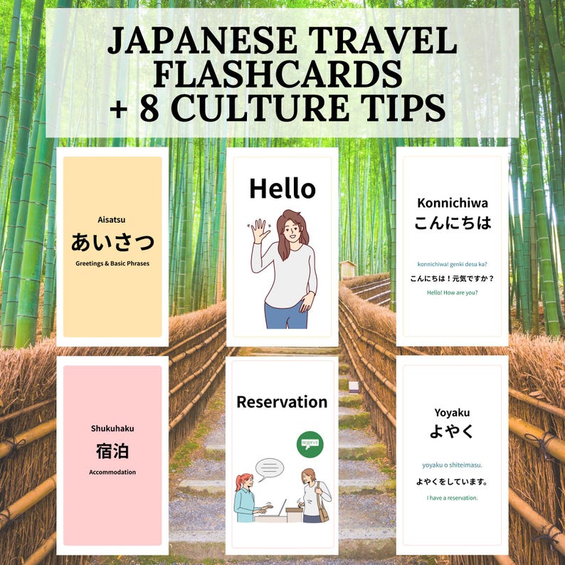Japanese Travel Flashcards + 10 Culture Tips | Printable PDF | Learn ...
