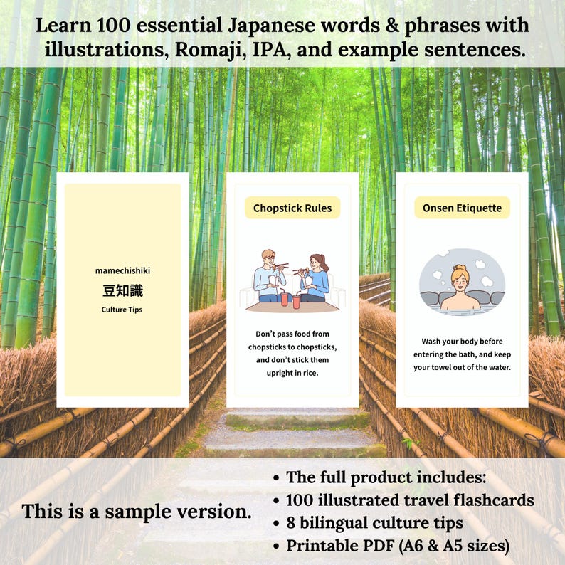 Japanese Travel Flashcards + 10 Culture Tips | Printable PDF | Learn ...
