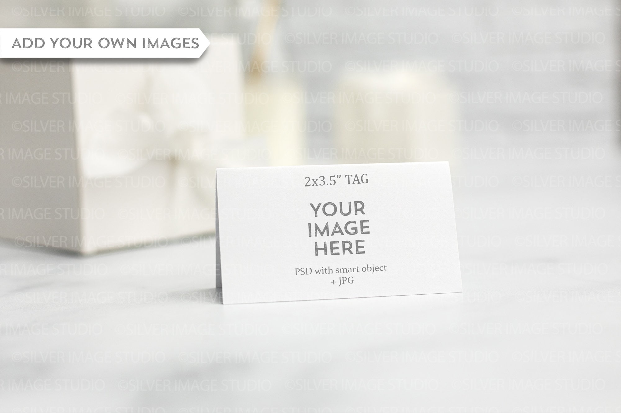 Folded Tent Card Mockup, Food Label Card Mockup, Party Place Setting ...