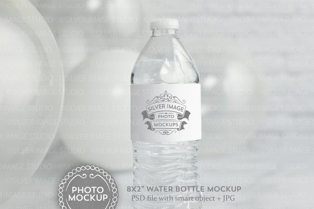 Water Bottle Label Mockup Photo, Bottle Mockup, Party Mockup, Label ...