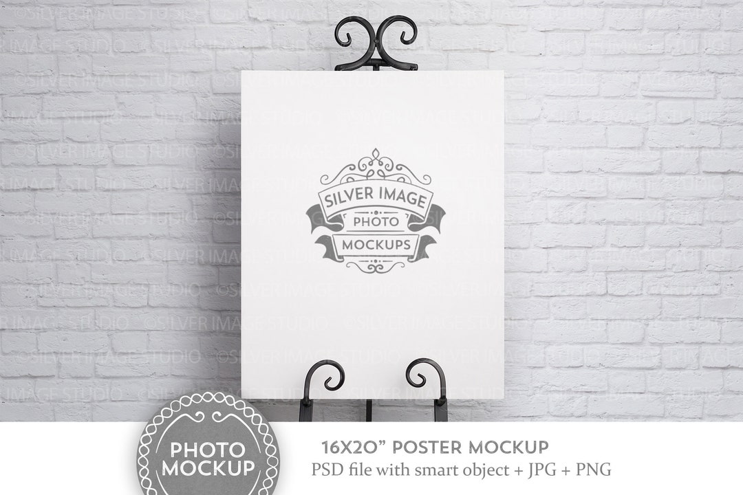 Sign Mockup Photo, 16x20 Poster Mockup, Art Mockup, Easel PSD File ...