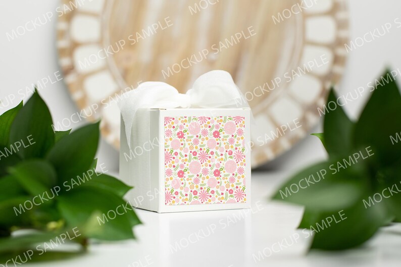 Square Gift Tag Mockup With Bow: Editable PSD JPG PNG (digital Download ...