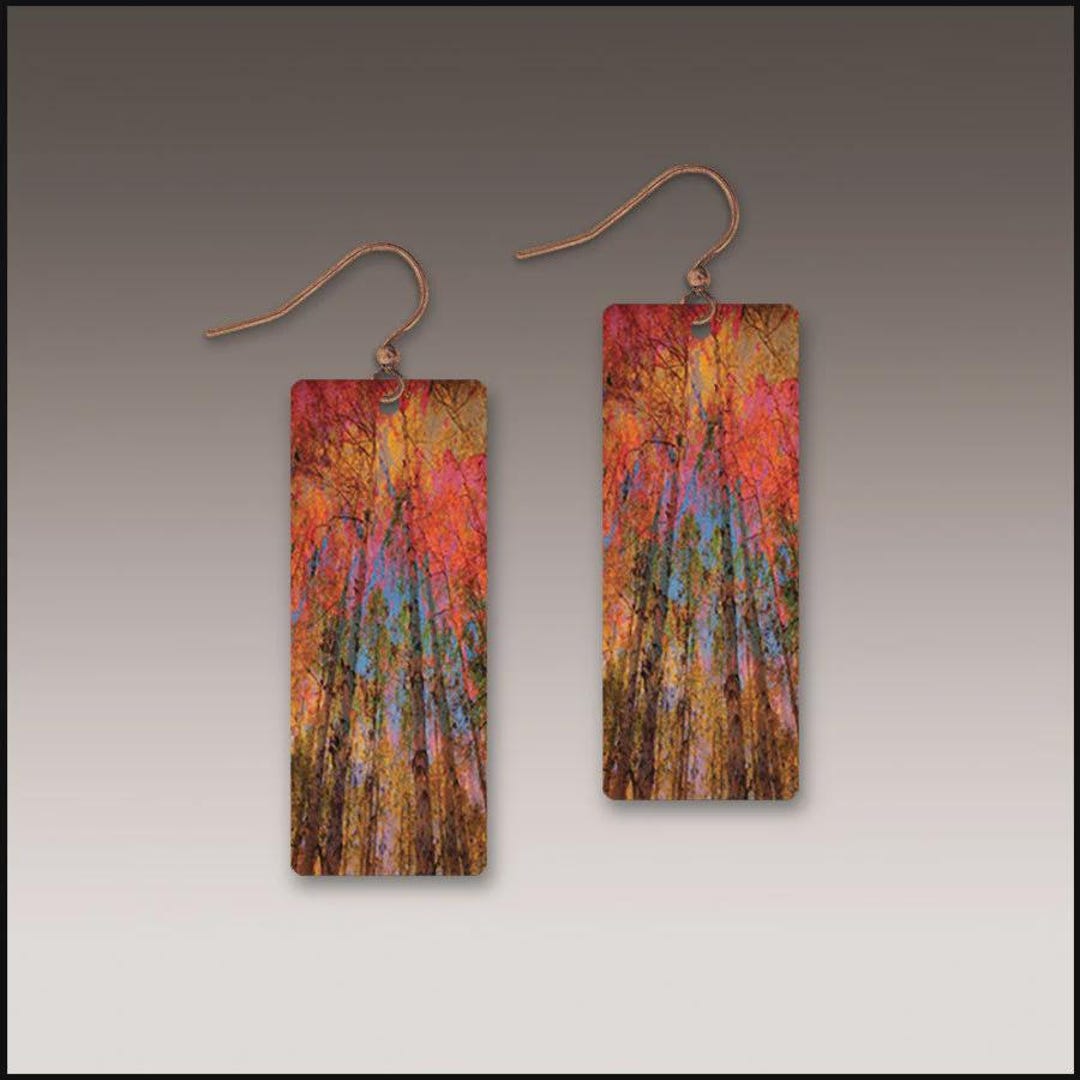 Orange Multiple Exposure Banner Handmade Earrings - Lightweight ...