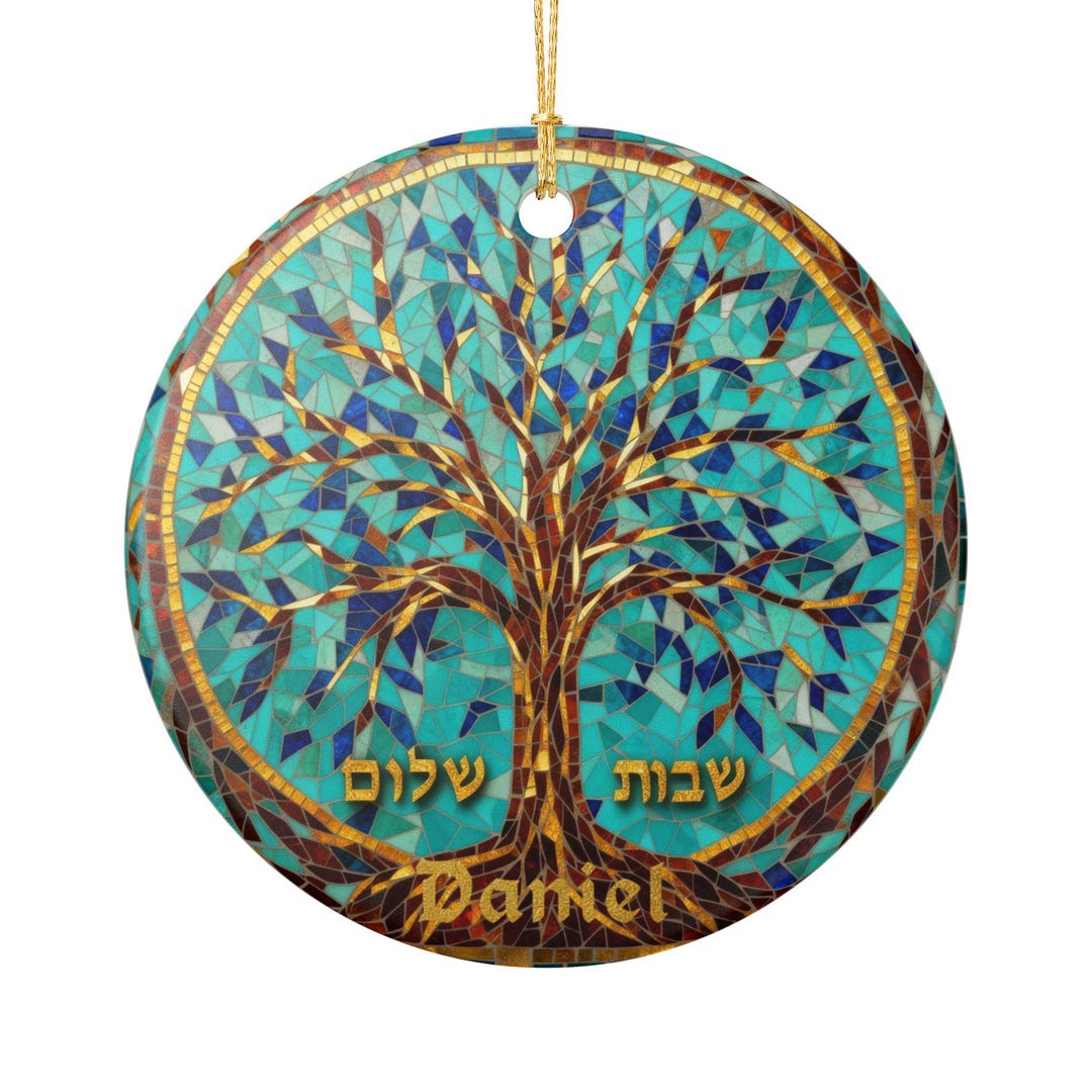 Tree of Life Ceramic Ornament | Shabbat Shalom Round Decoration - Etsy