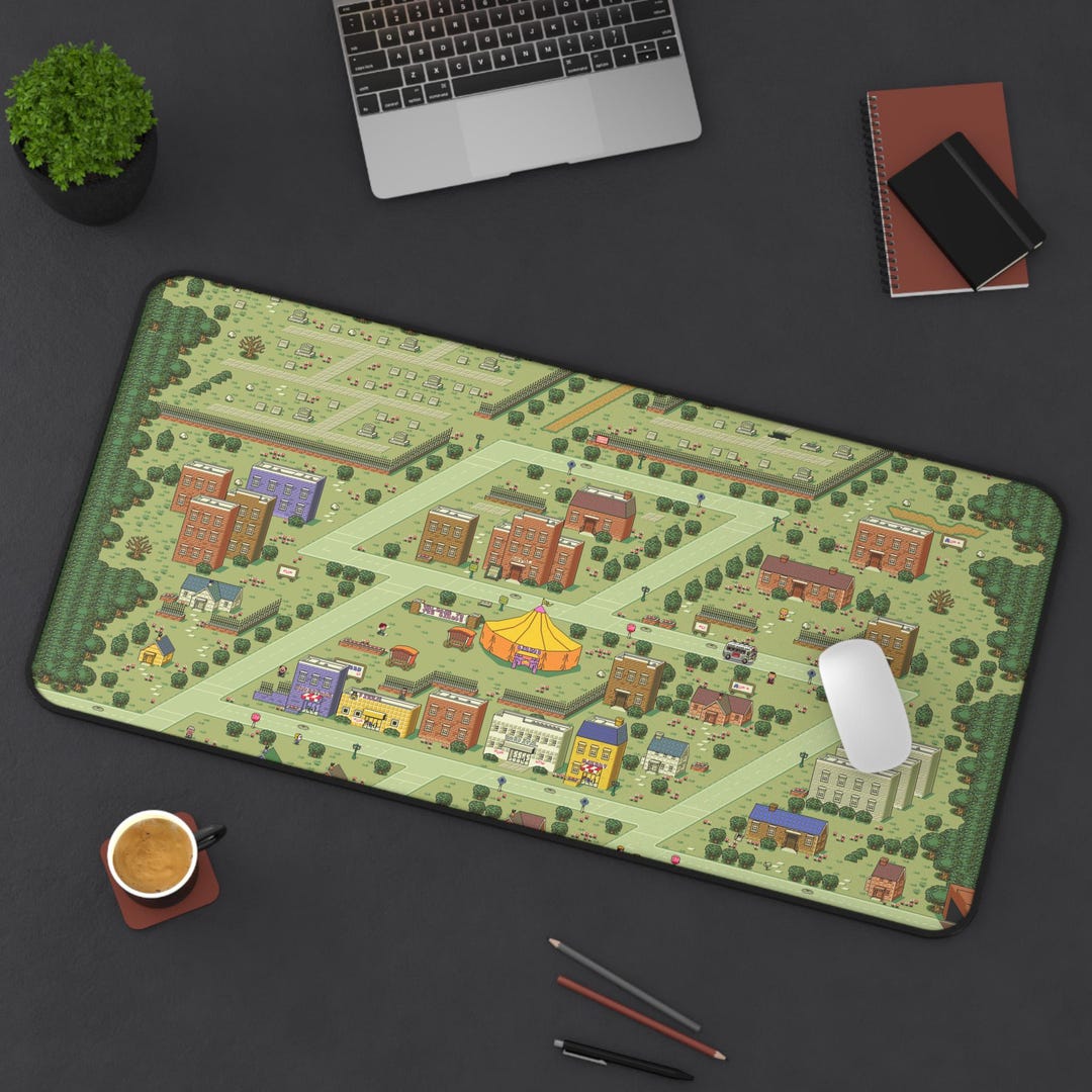 Earthbound Inspired Mouse Pad - Desk Mat for Home Office, Colorful ...