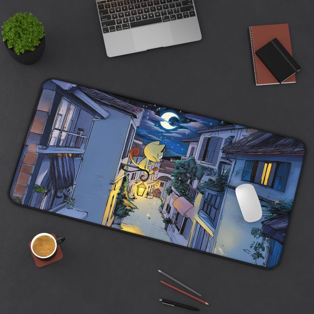 Pokemon Meowth Desk Mat - Dreamy Office Decor, Unique Mouse Pad, Gift ...