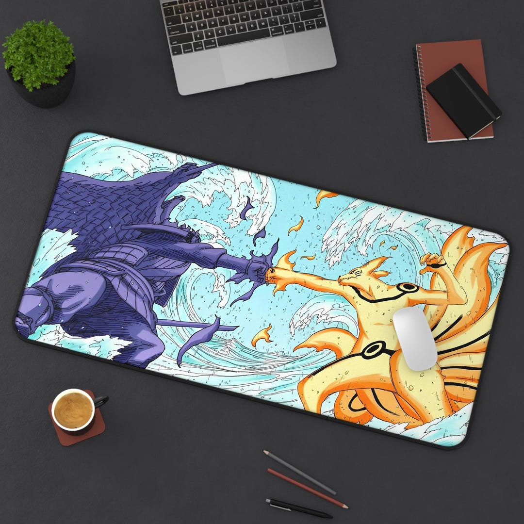 Naruto-Inspired Desk Mat, Naruto vs Sasuke, Kurama Desk Pad, Unique ...