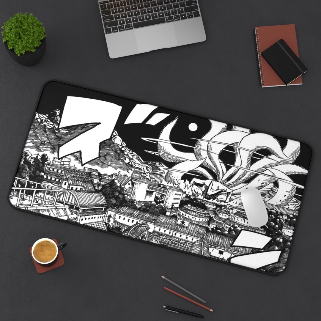 Naruto XXL Desk Mat - Kyubi's Attack, Perfect for Gamers, Students, and ...