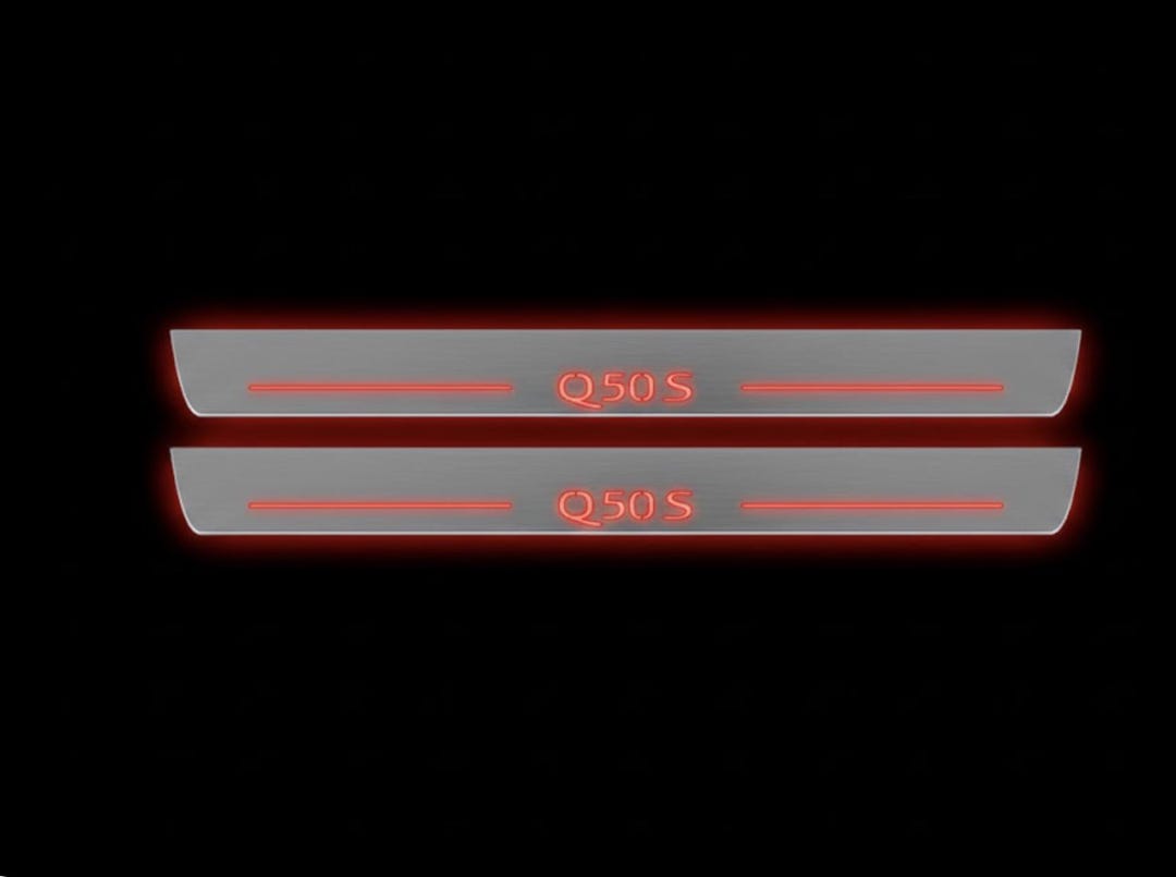 Custom LED Door Sills for Q50 2013+ Logo Q50S – Lighted Entry Threshold ...