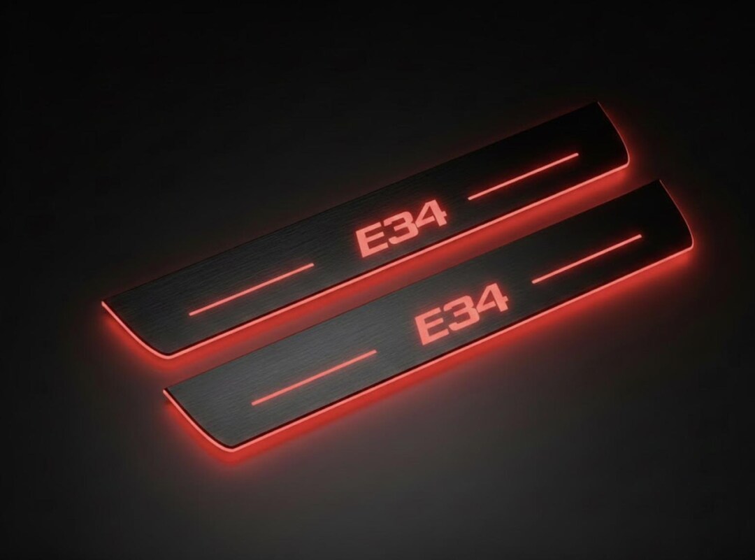 Custom LED Door Sills for 5 E34 1987–1996 Logo E34 – Interior Accent ...