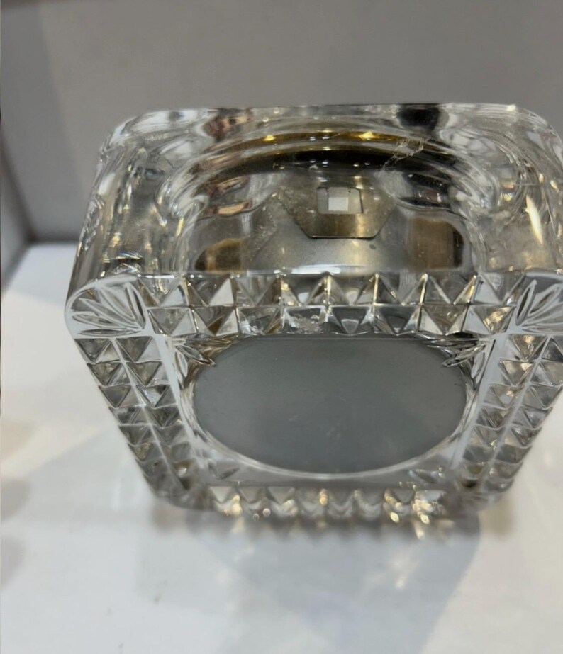 Vintage Crystal Quartz Desk Clock – Stager Brand – Cut Glass Mantel ...