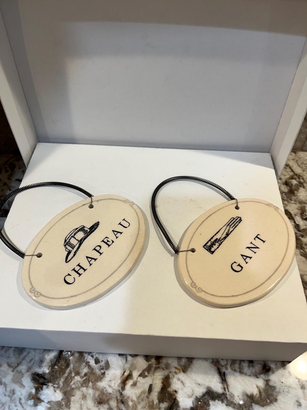Vintage French Ceramic Door Signs – “chapeau” & “gant” – Decorative ...