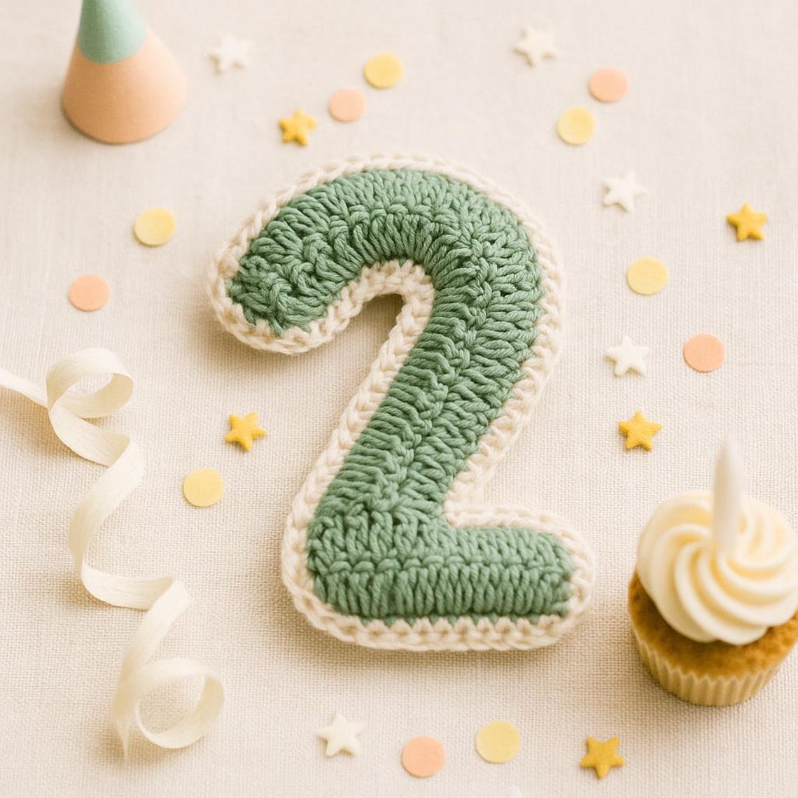 Crochet Number 2 Pattern PDF : Stuffed Amigurumi Digit Two, Birthday ...