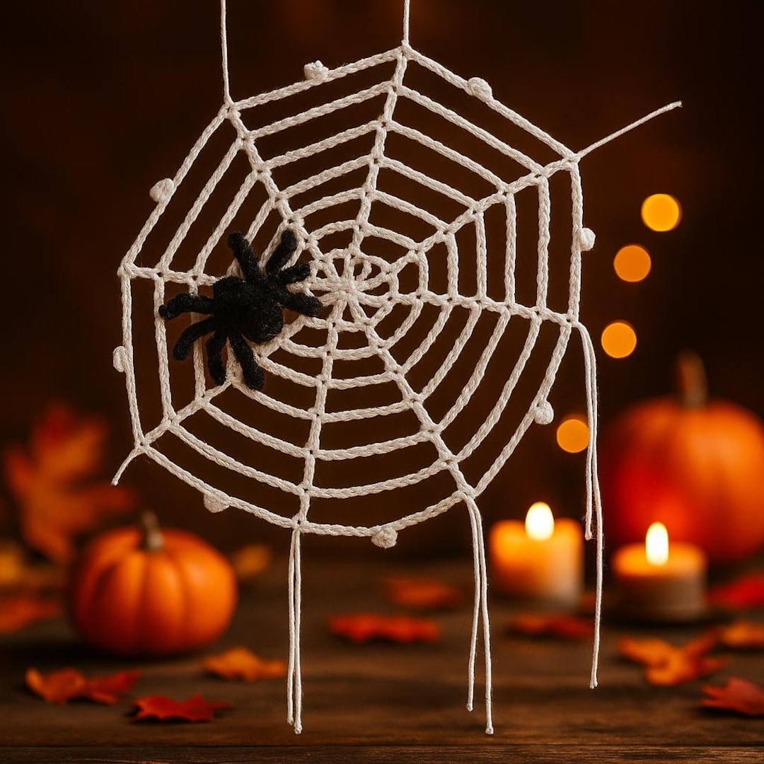 Halloween Crochet Spider Web Pattern: Round & Corner Webs (PDF) - Etsy