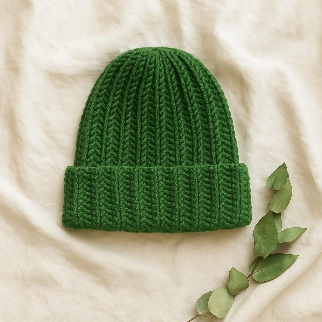 Beanie Crochet Pattern: Stretchy Hat With Foldable Brim (PDF Pattern ...