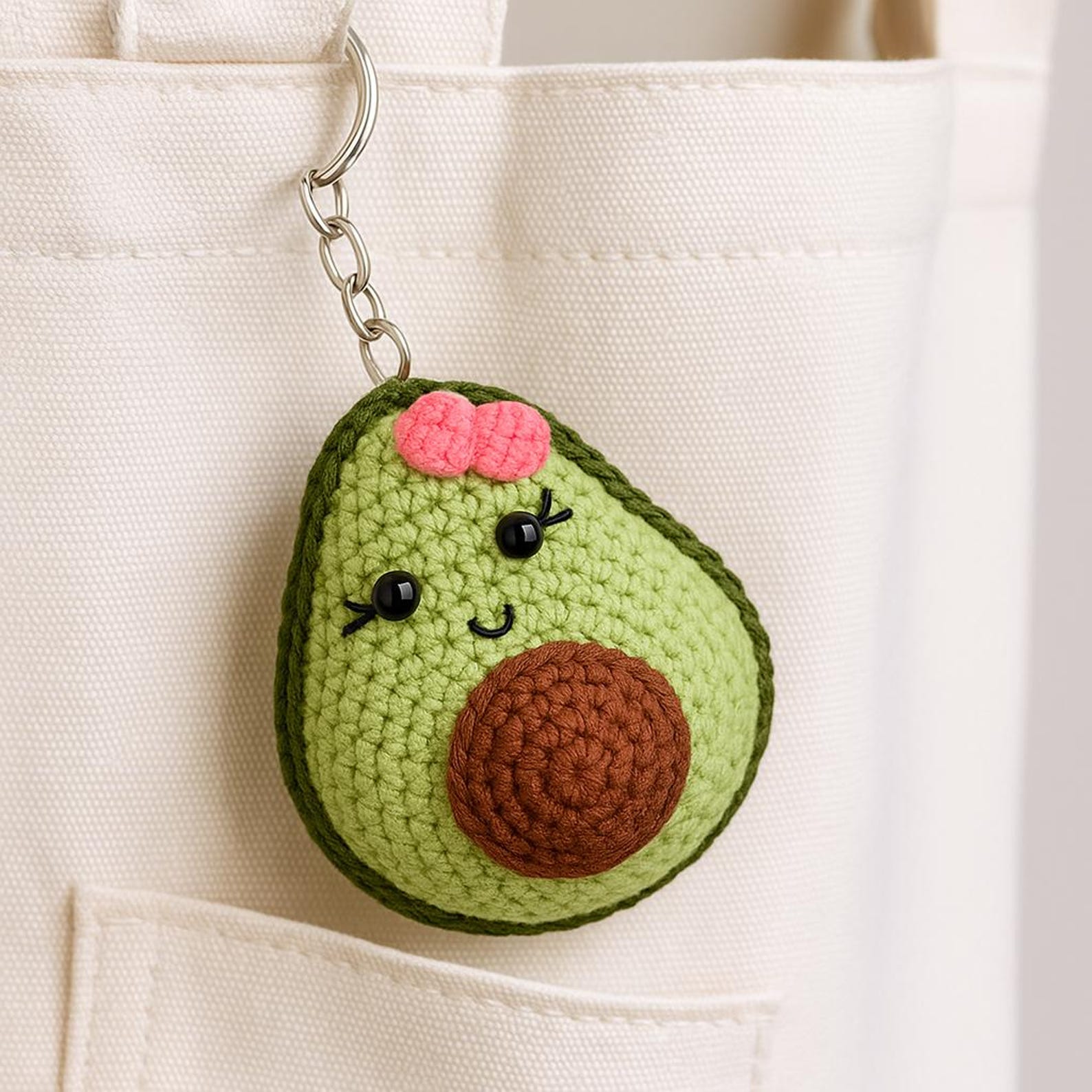 Crochet Avocado Keychain PDF Pattern: Amigurumi Kawaii Bag Charm - Etsy