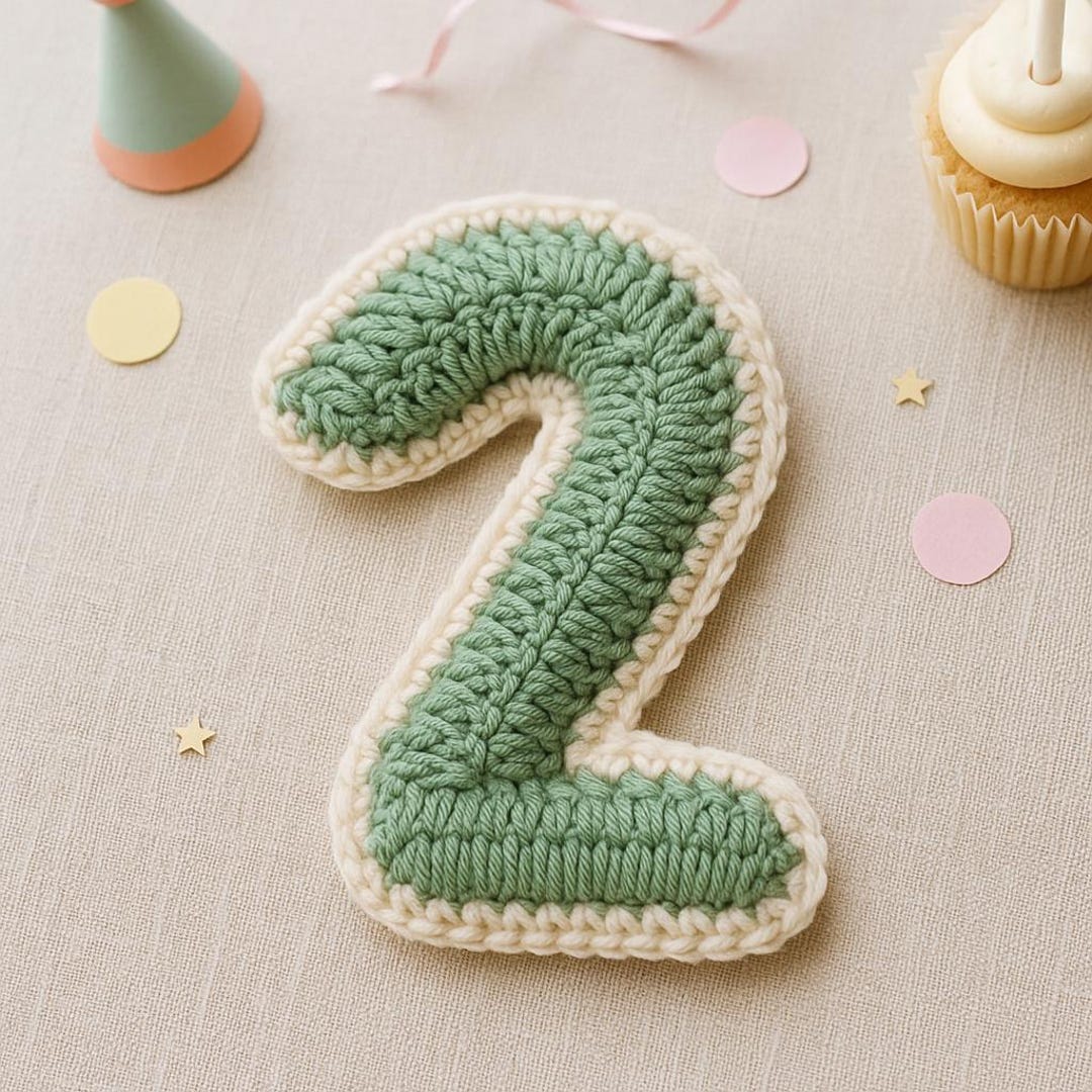 Crochet Number 2 Pattern PDF : Stuffed Amigurumi Digit Two, Birthday ...