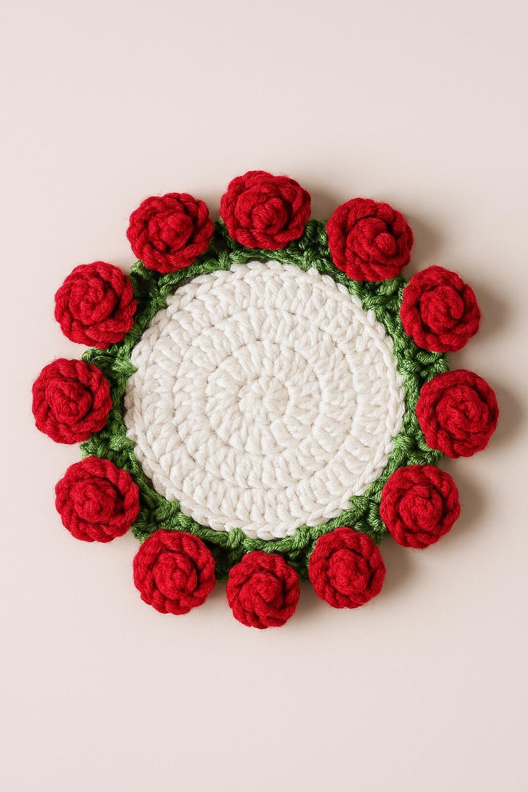 Rose Bouquet Coaster Crochet Pattern: Floral Table Decor (PDF) - Etsy