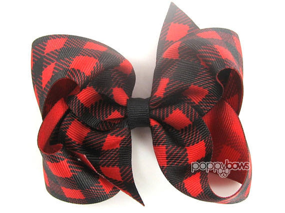 Buffalo Plaid Hair Bow / 4 Inch Hair Bows for Girls Hair Bows - Etsy