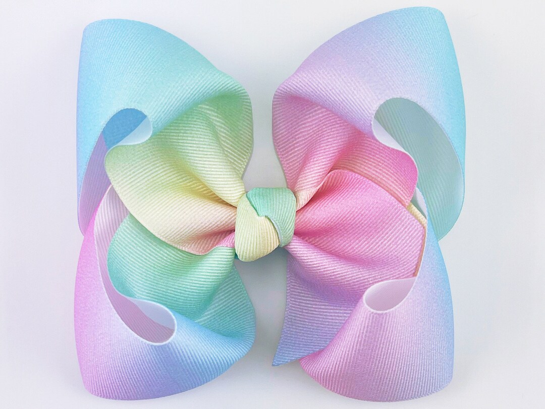 Pastel Rainbow Ombre Hair Bow / 5 Inch Bows / Girls Hair Bows - Etsy