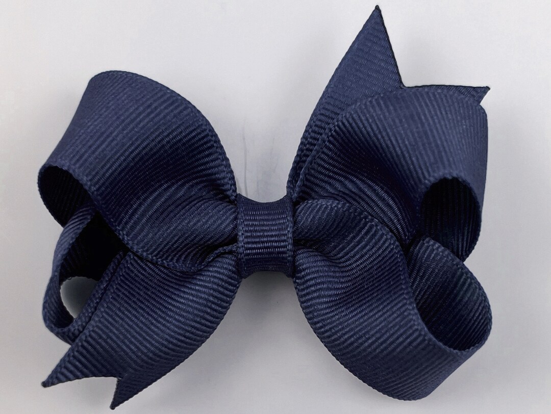 Navy Blue Hair Bow for Girls / 3 Inch Bows / Baby Hair Bows / Hair Bows ...