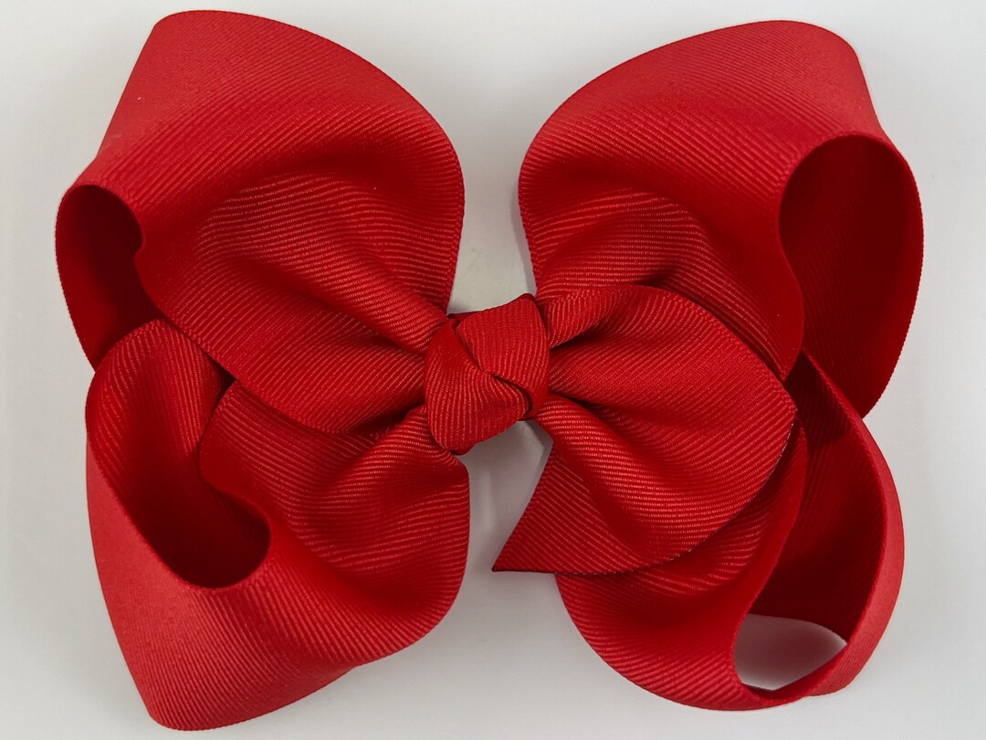 Red Hair Bow / 5 Inch Bows / Girls Hair Bows / Hair Bows Clip / Hair ...