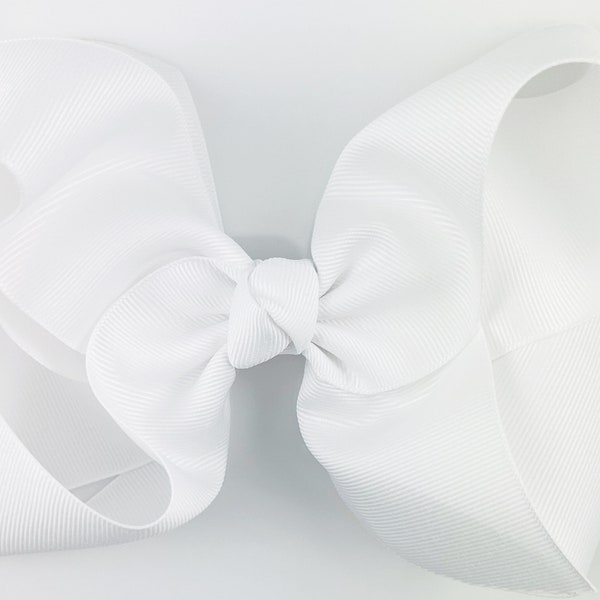 White Hair Bows - Etsy
