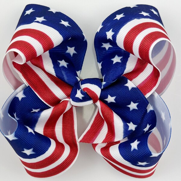 Flag Hair Bow - Etsy