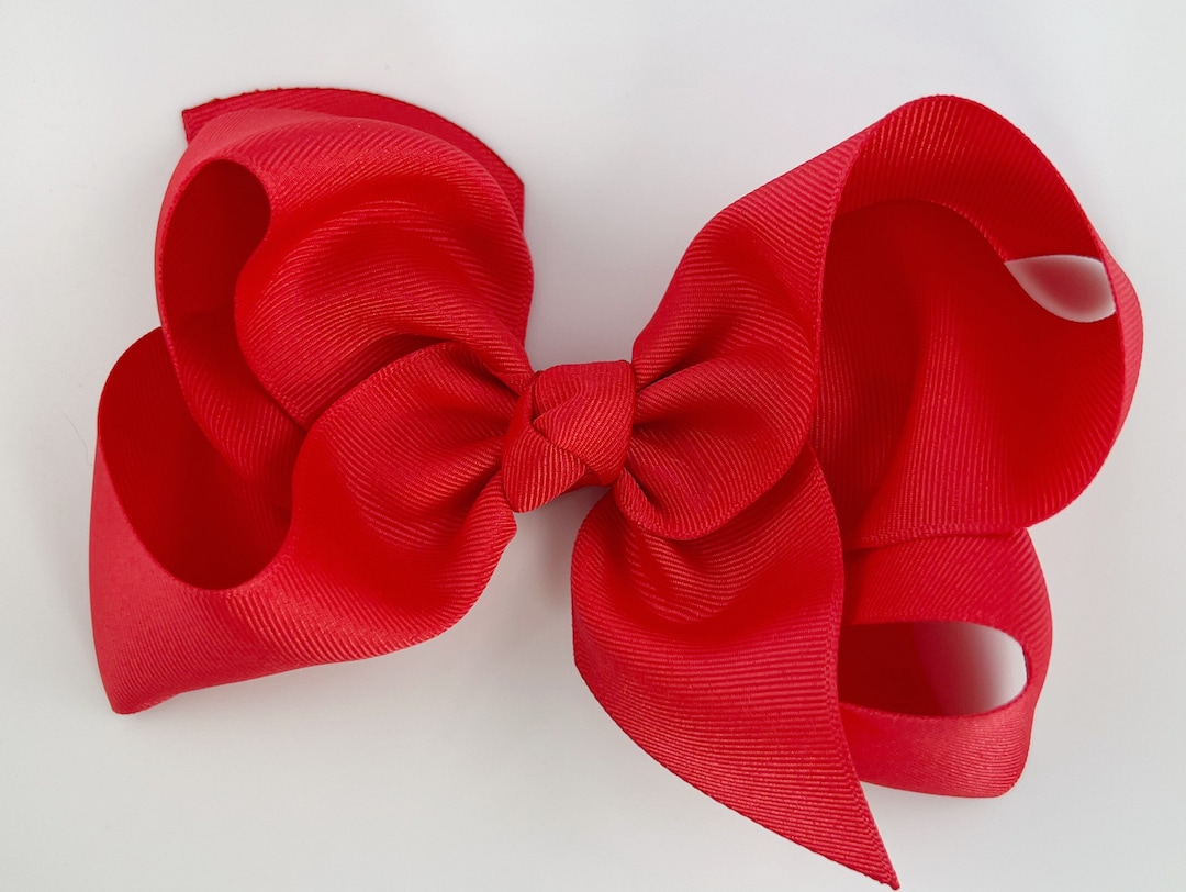 Red Hair Bow for Girls in Bright Red / Extra Large 6 Inch Grosgrain ...