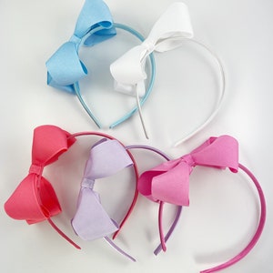 Light Pink Bow Headband, Big Girls Headband, Satin Lined Hard Headband ...