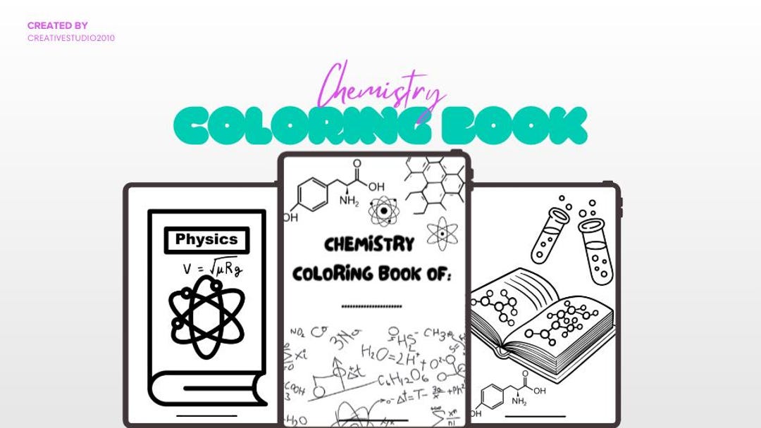 Educational Chemistry Coloring Book for Young Kids Digital Download ...
