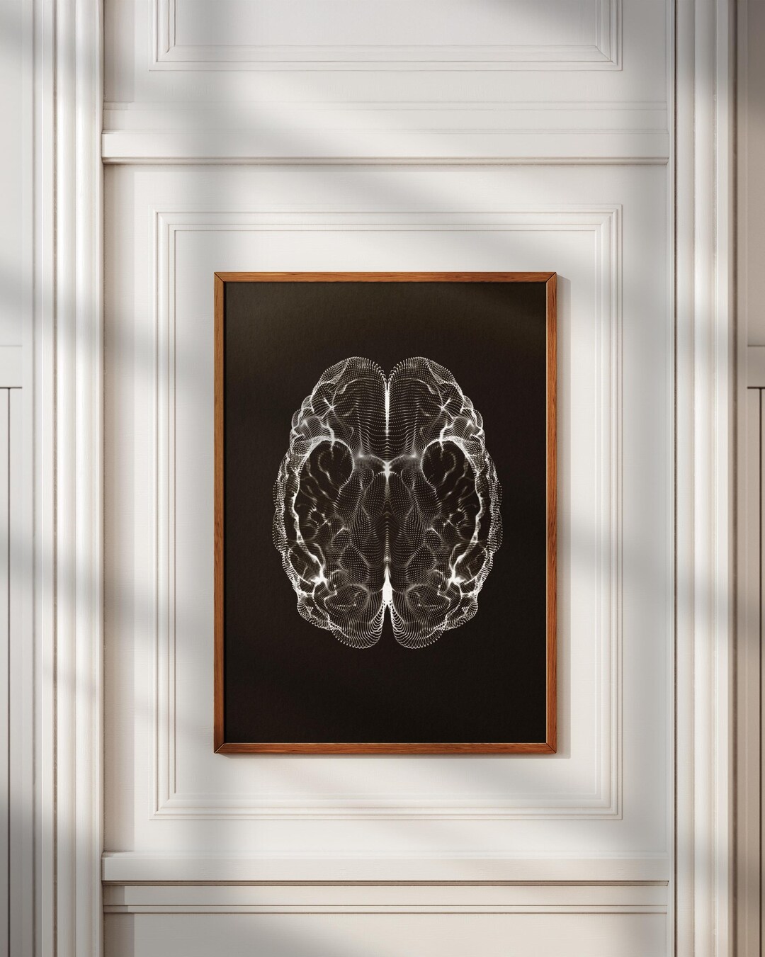 Minimalist Brain Poster – Black and White 3D Neuroscience Wall Art ...