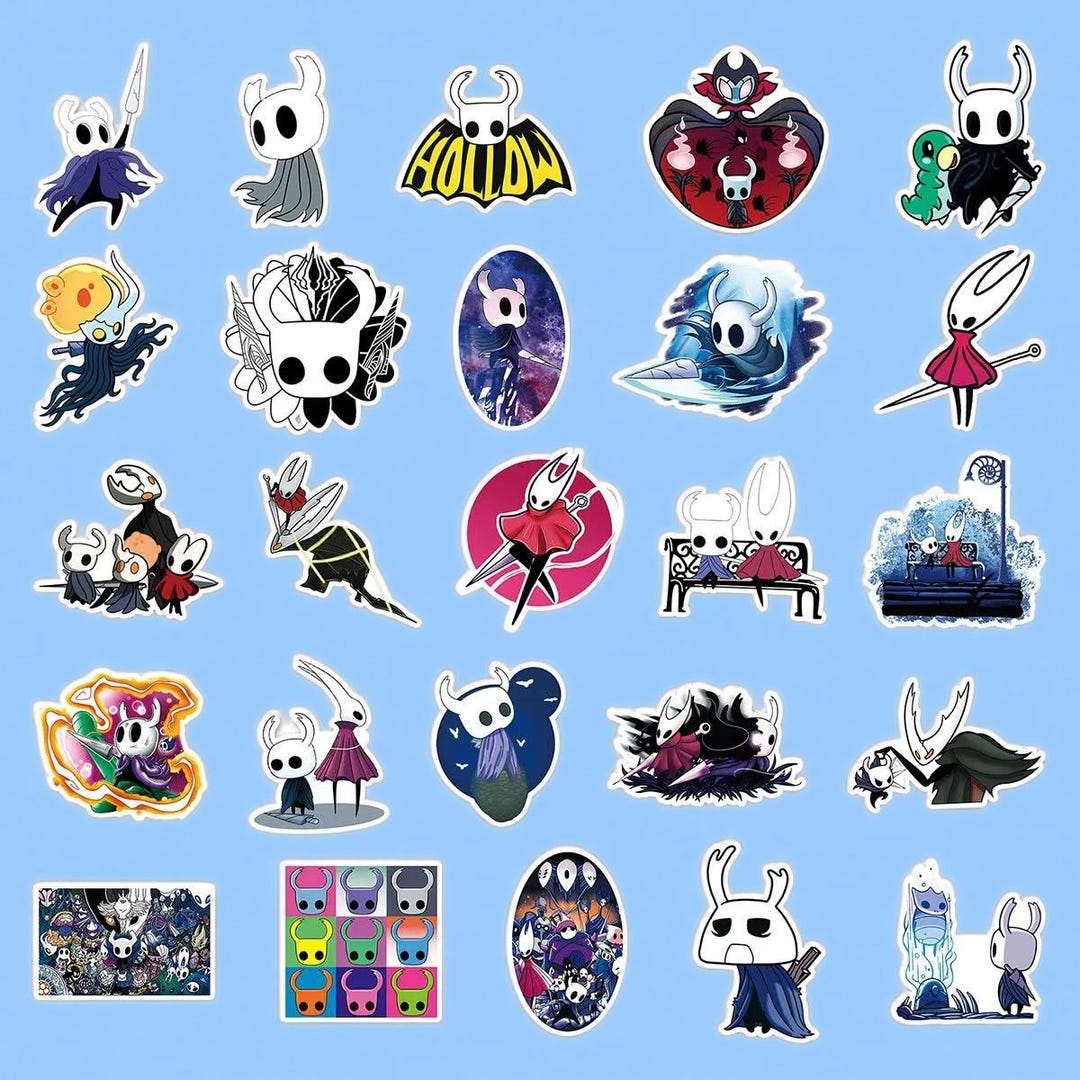100PCS Hollow Knight Stickers Pack: Cute Cartoon Game Decals for Laptop ...
