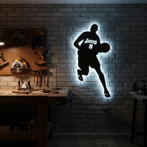 Kobe Bryant LED Wall Decor | Handmade Basketball Fan Art - Etsy
