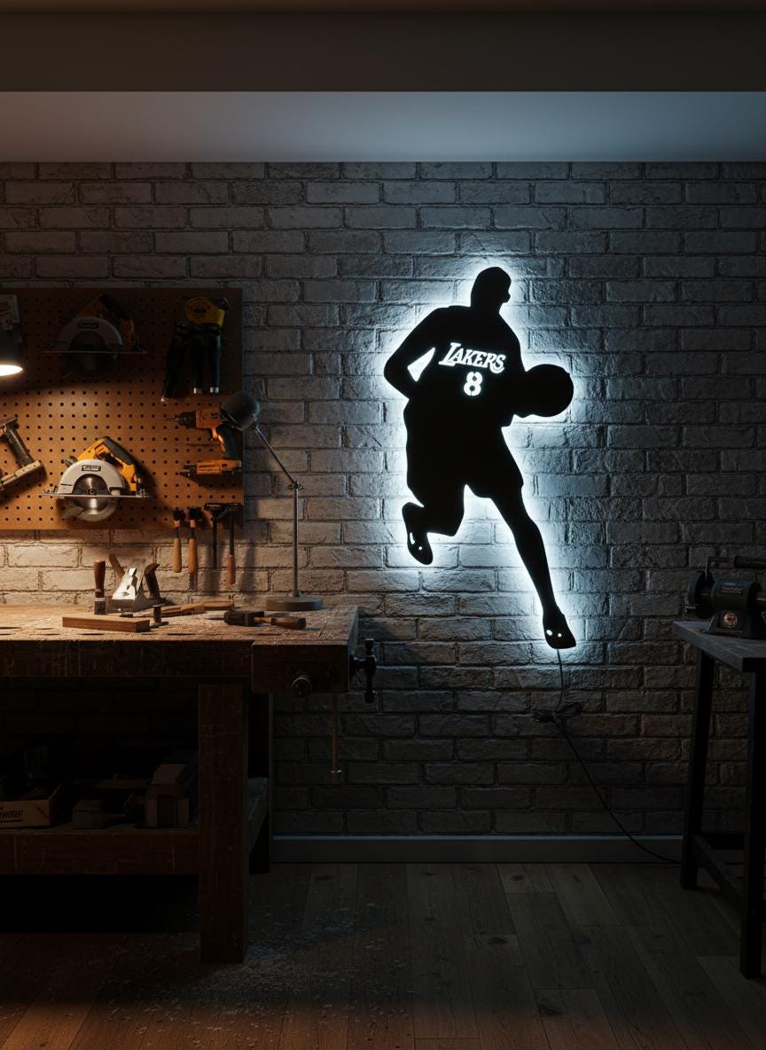 Kobe Bryant LED Wall Decor | Handmade Basketball Fan Art - Etsy