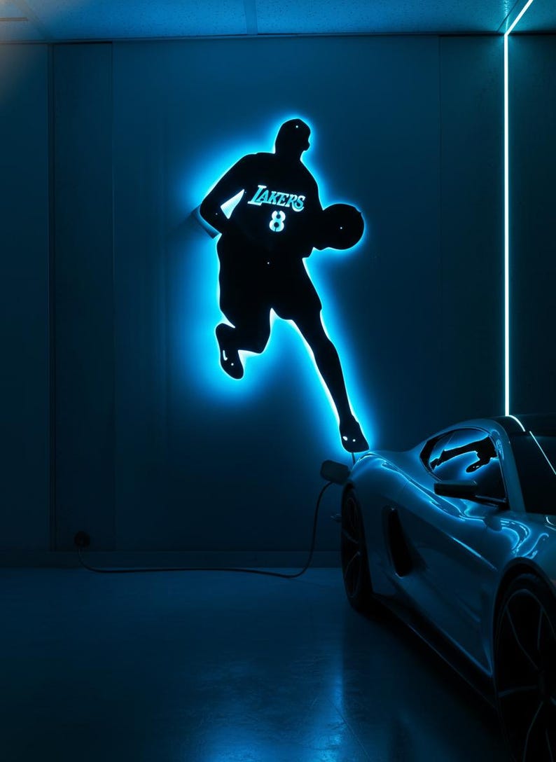 Kobe Bryant LED Wall Decor | Handmade Basketball Fan Art - Etsy
