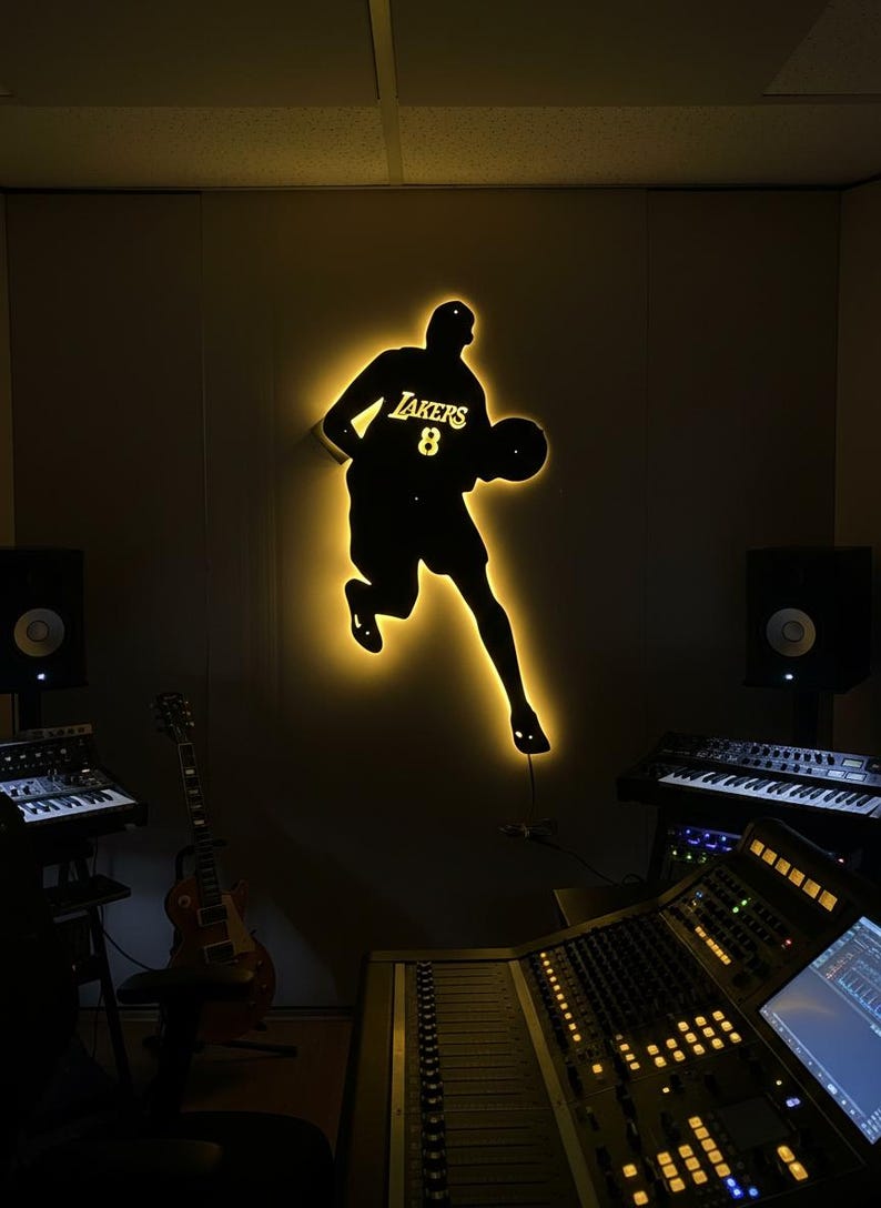 Kobe Bryant LED Wall Decor | Handmade Basketball Fan Art - Etsy