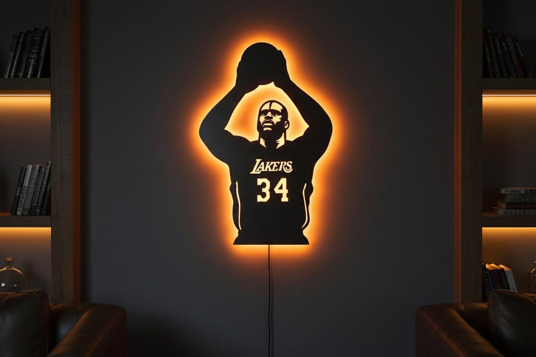 Shaq LED Wall Art - Basketball Legend Light up Sign - Sports Man Cave ...