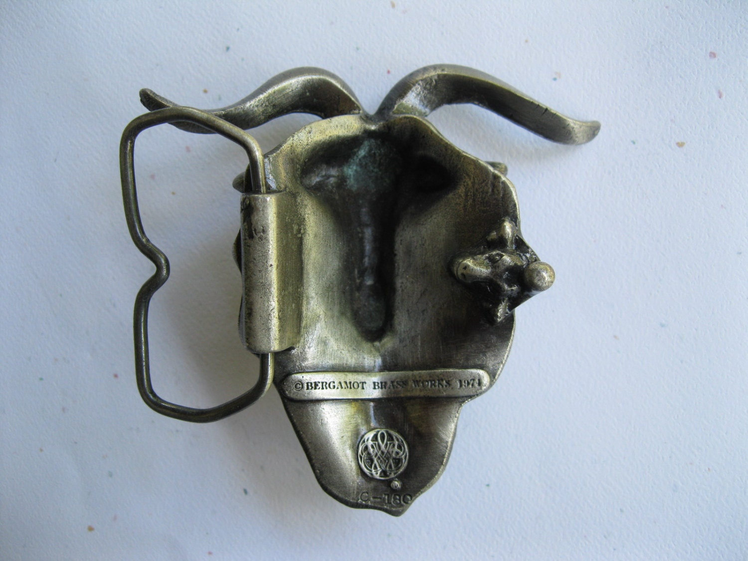 Goat Head Belt Buckle Bergamot Brass Works Devil Satanic Etsy