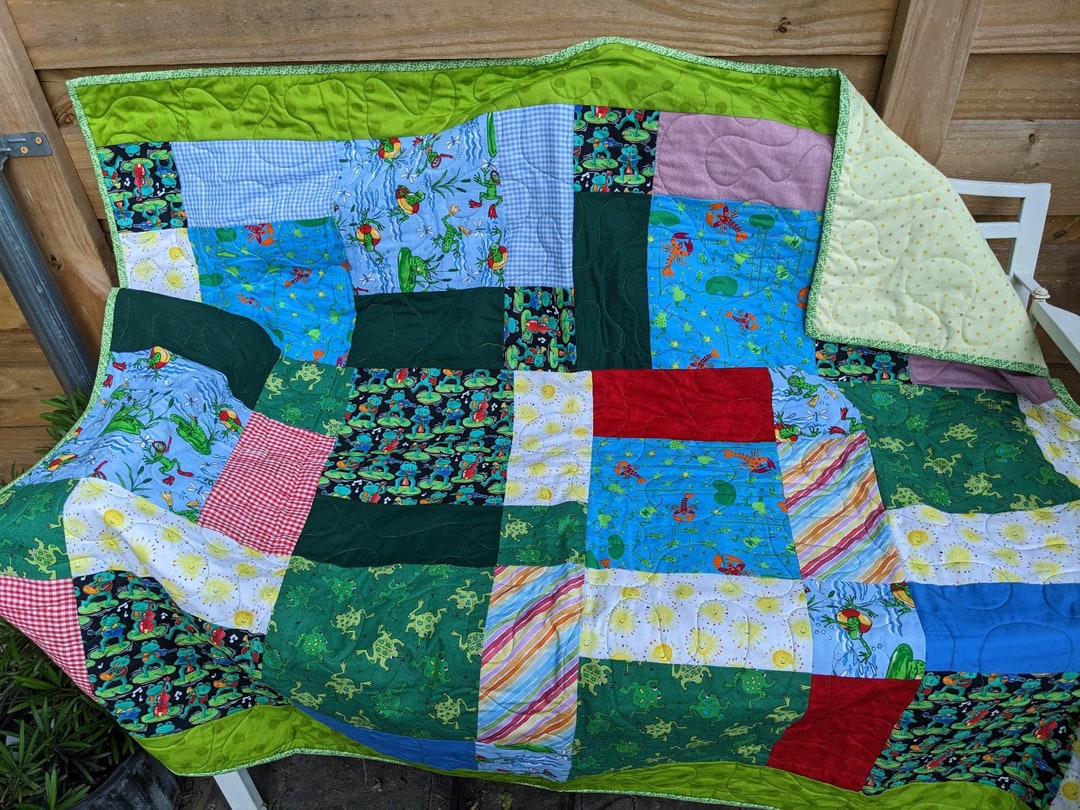 Handcrafted Frog Patchwork Lap/throw Quilt - Etsy