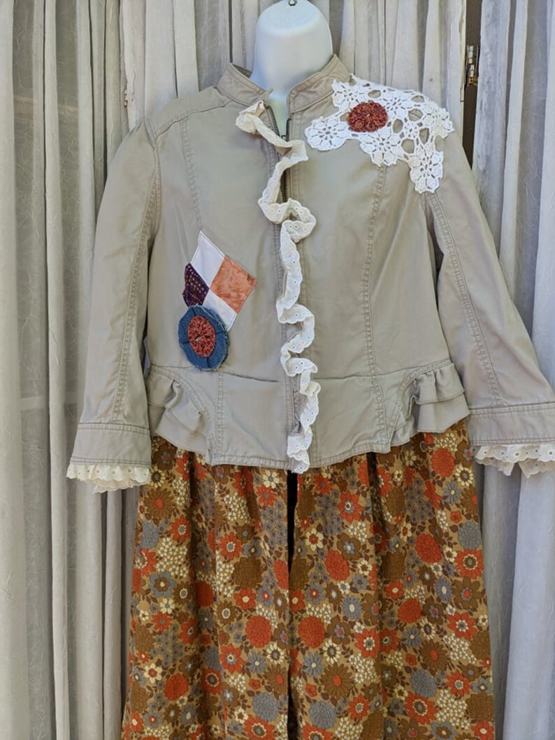 Victorian 70's Western Boho Chic Upcycled Duster Size XL | Etsy