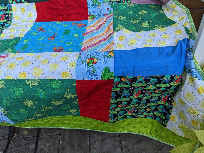 Handcrafted Frog Patchwork Lap/throw Quilt - Etsy