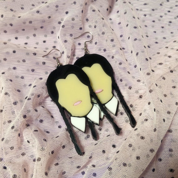 Wednesday Addams Dangle Earrings With Hypoallergenic Earring - Etsy
