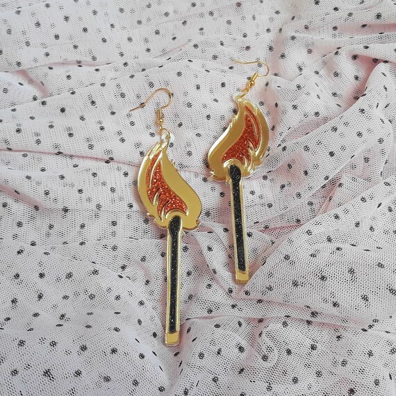 Colorful Glitter Lit Match Matchstick Flame Acrylic | Etsy
