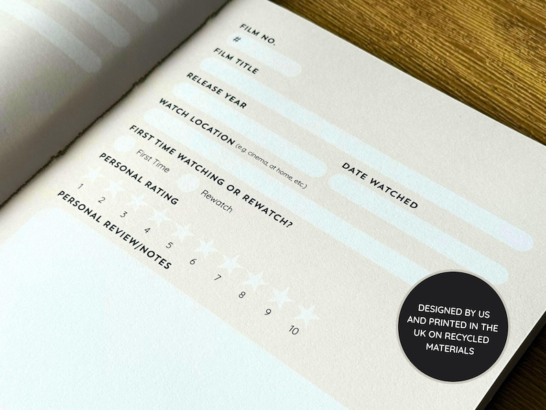 Movie Journal for Film Lovers | A5 Notebook Gift for Cinema Buffs ...