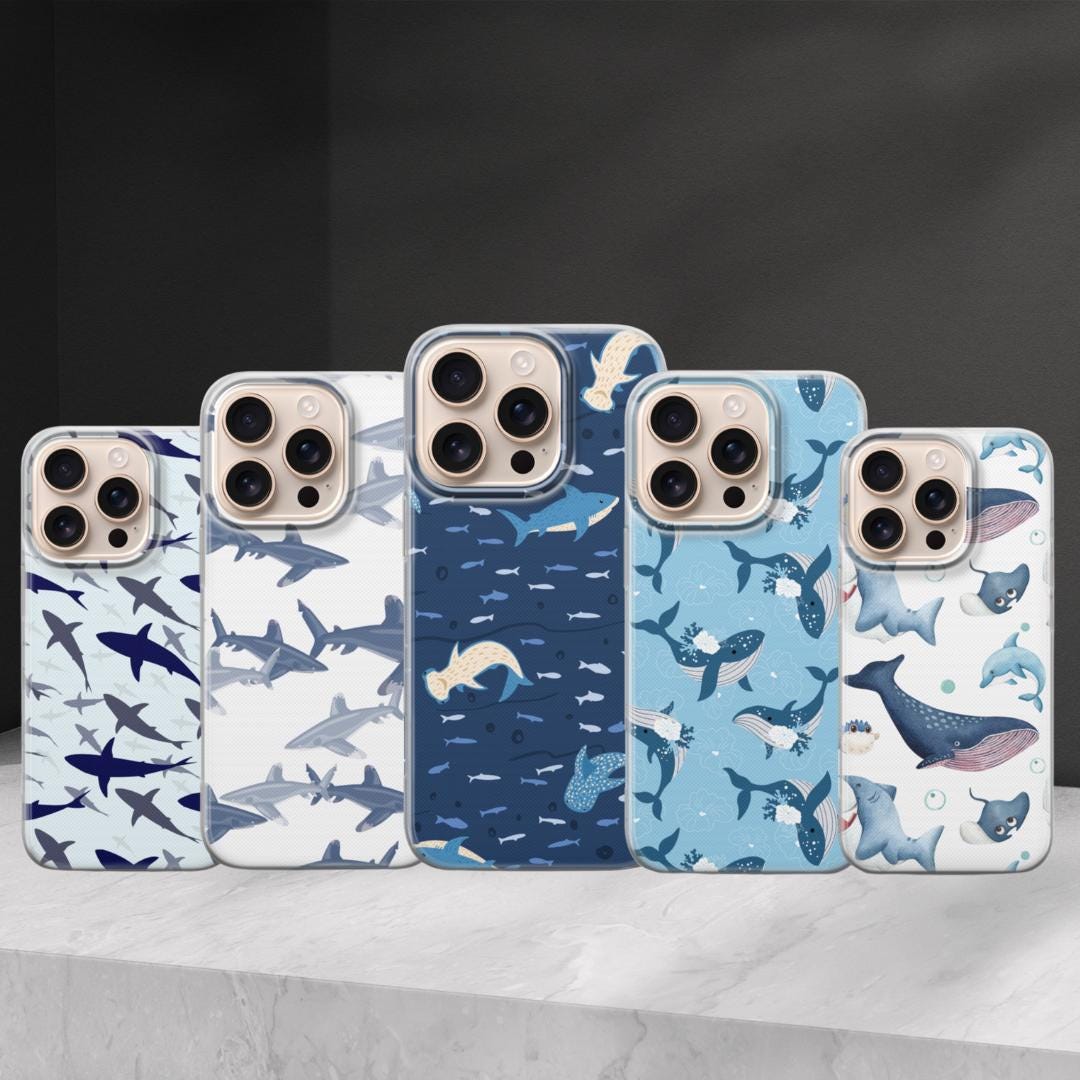 Whale Shark Phone Case Ocean Aesthetic Cover for iPhone 17 Pro Max 16 ...
