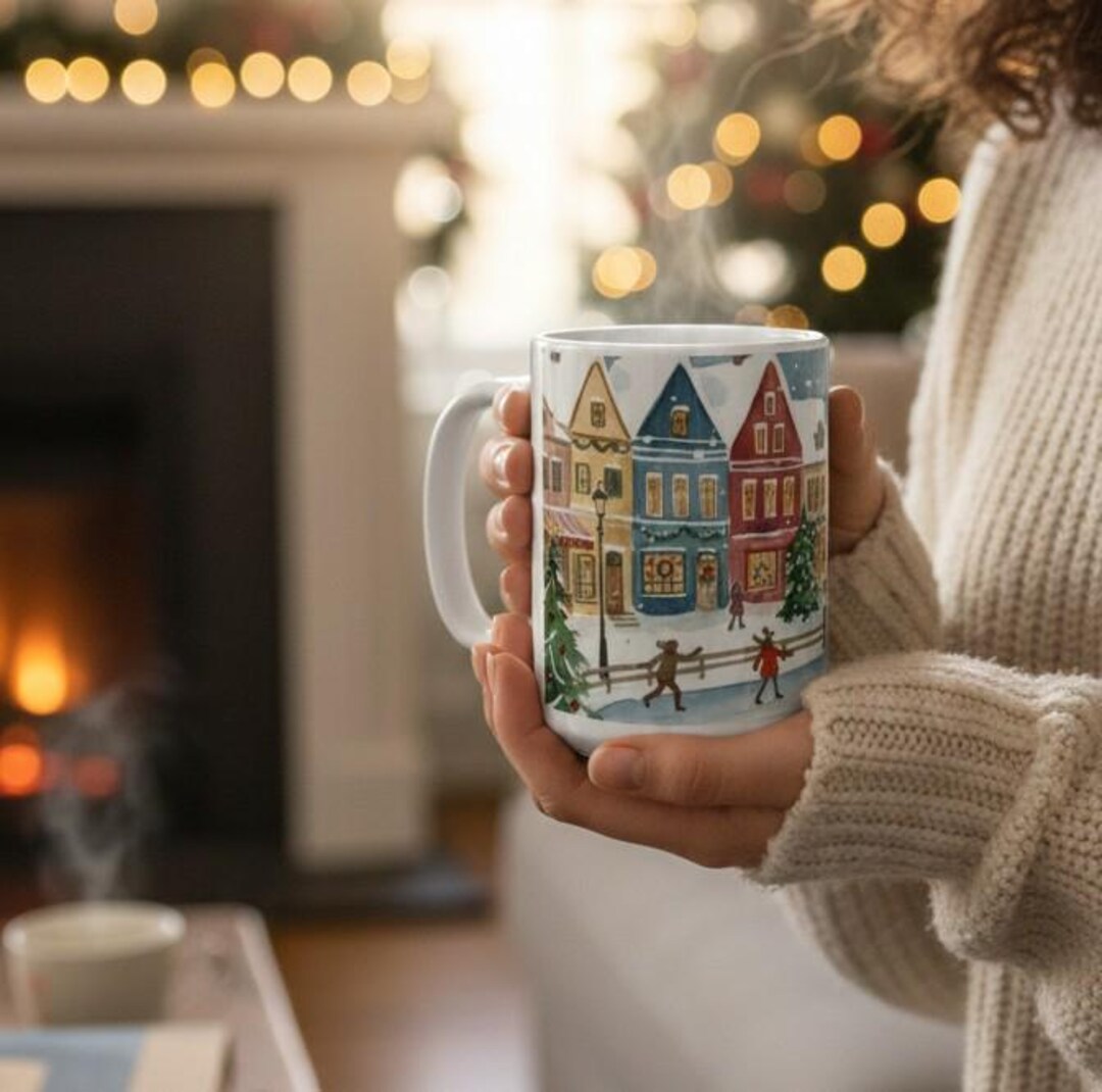 Winter Scene Ceramic Mug | Snowy Landscape Coffee Tea Cup - Etsy